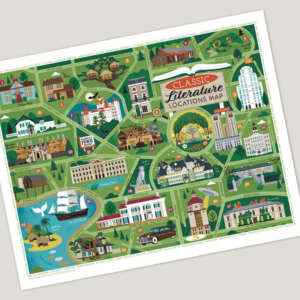 Classic Literature Locations Map – Lucie Rice Illustration and Design